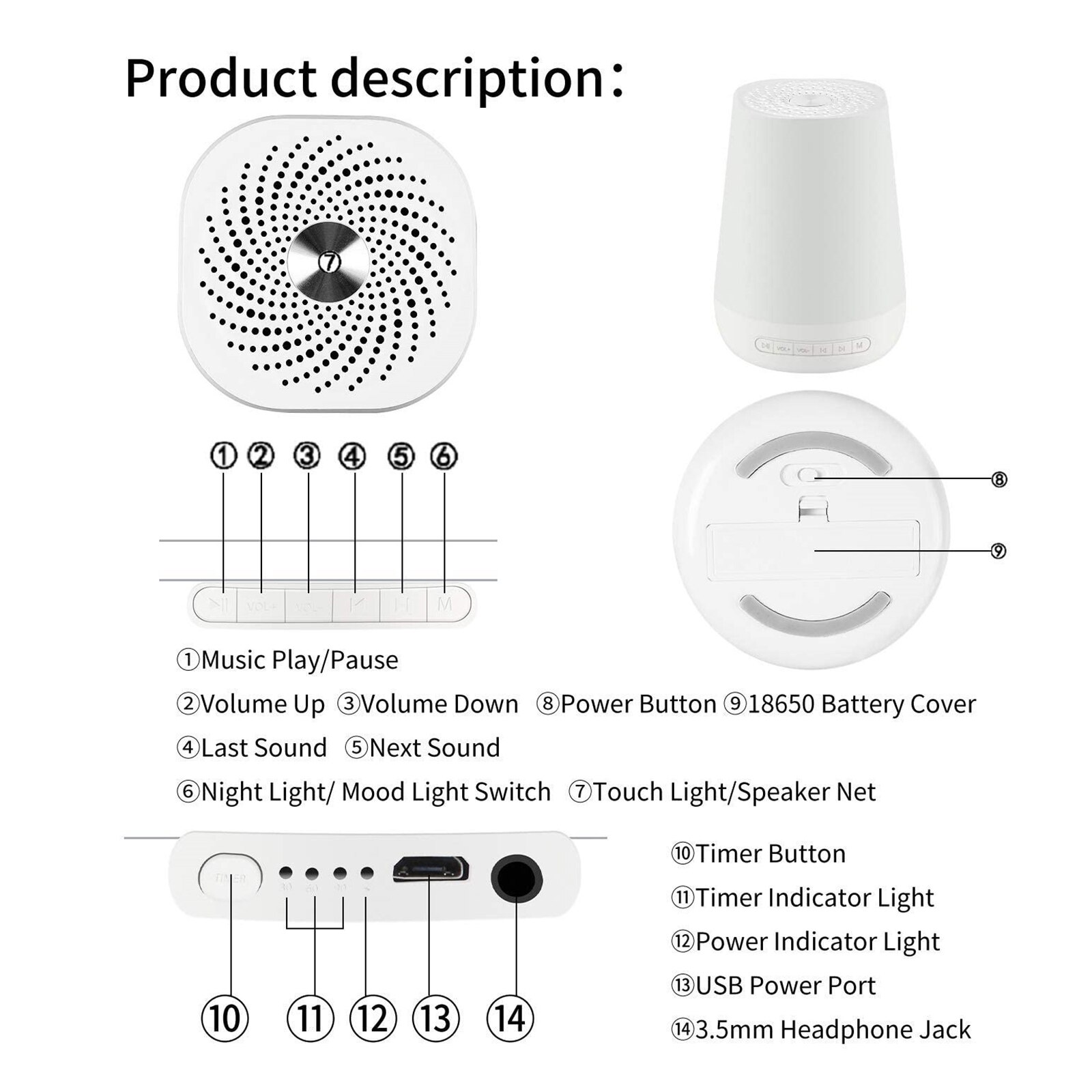 Music Portable Smart Therapy Sound Machine Baby Re... – Vicedeal