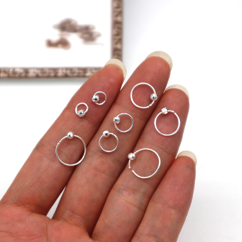 999 Sterling Silber Festen Ball Perle Kleine Band ... – Grandado