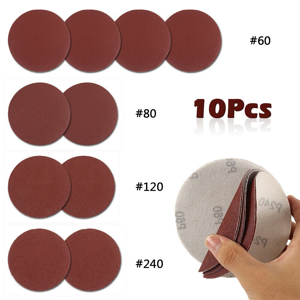 10 Pcs 125mm Sandpaper Round Shape Sanding Discs H... – Grandado