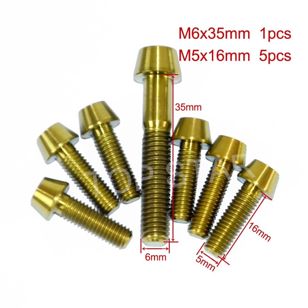Titanium Fiets Schroeven Bouten 1 pcs M6 x 35 + 6 ... – Grandado