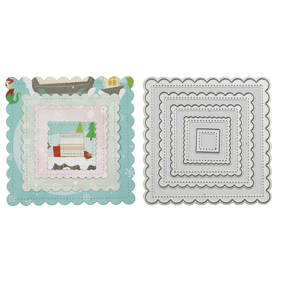 5pcs Square Shape Frame Background Frame DIY Scrap... – Grandado