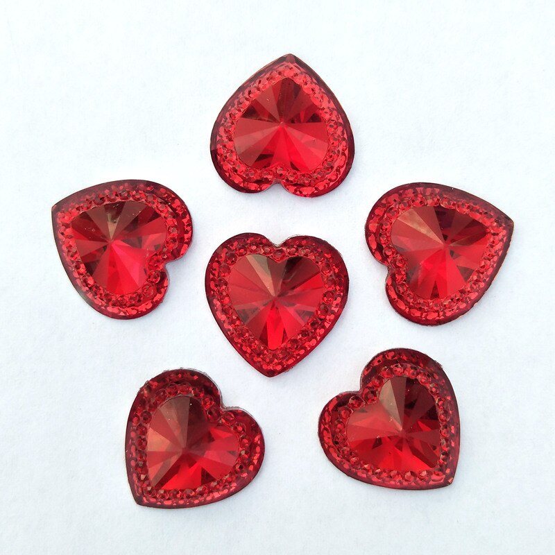 40pcs/Unique heart-shaped Resin Round Crystal Bead... – Vicedeal