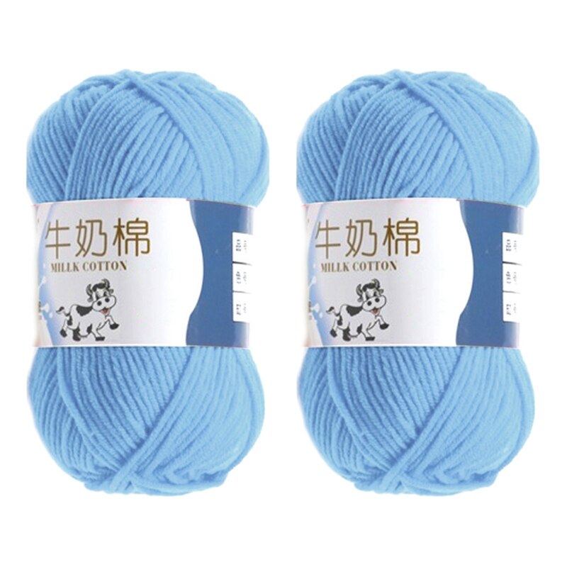 2 Group Milk Cotton Wool Yarn For Hand Knitting So... – Grandado