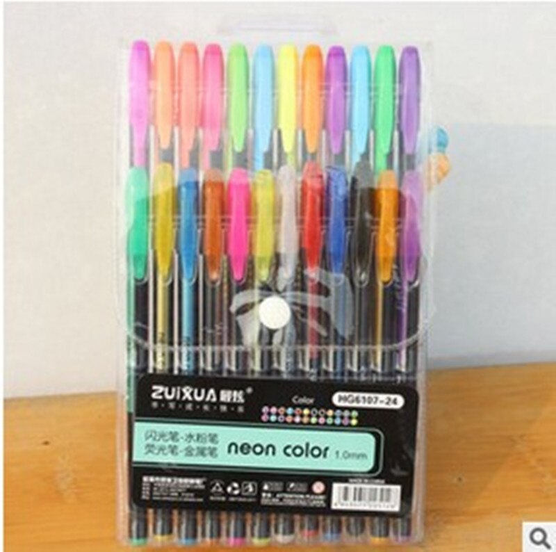 48color/set highlighter Gel Pen Set Refills Metall... – Grandado