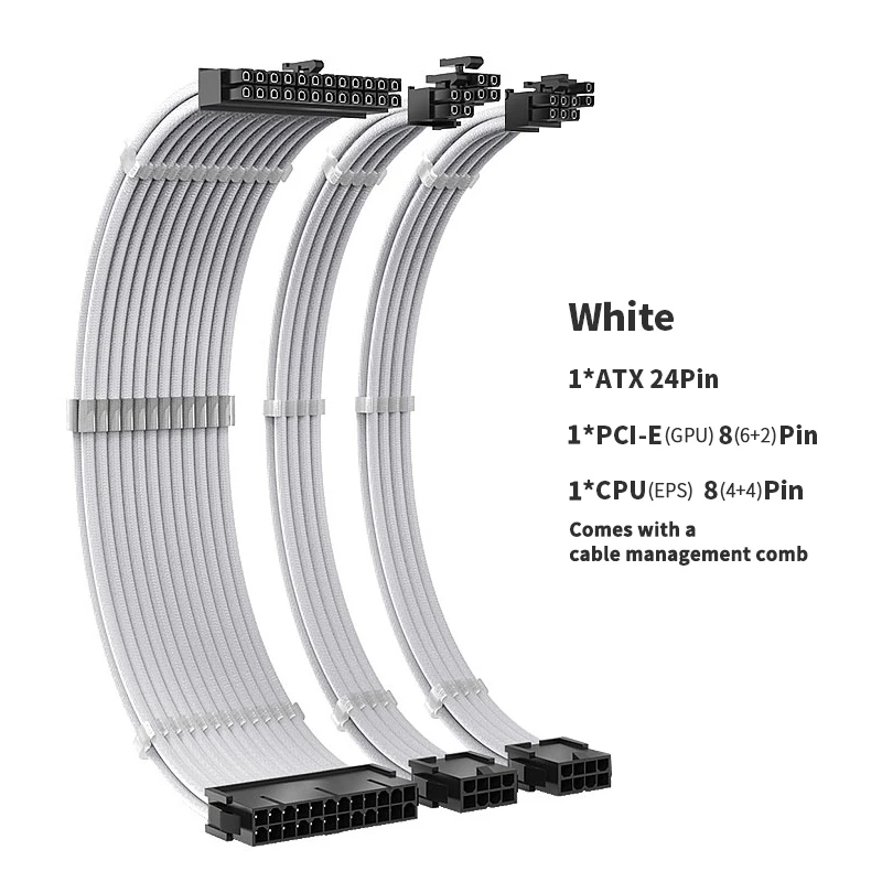 TEUCER CPU PSU Extension Cable 30cm 3 in 1 Motherb... – Vicedeal