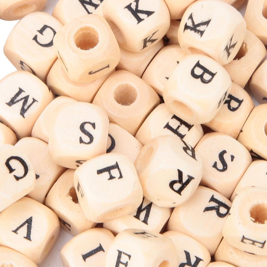 100pcs Natural Color Garment Bead DIY English Squa... – Grandado