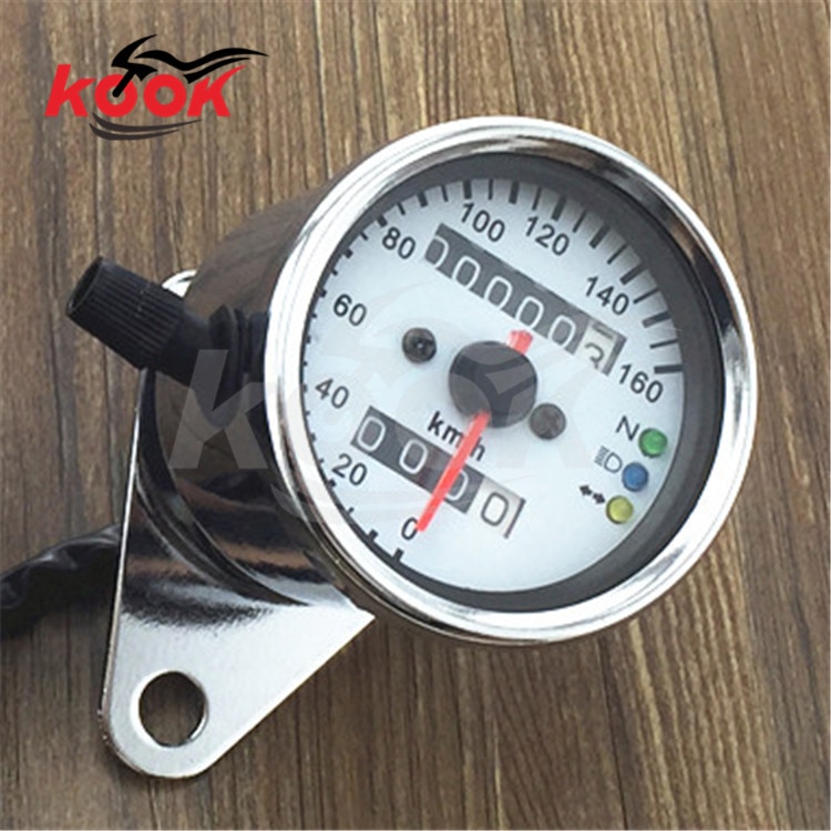 chrome motorcycle Motorcycle Speedometer Meter Dou... – Vicedeal