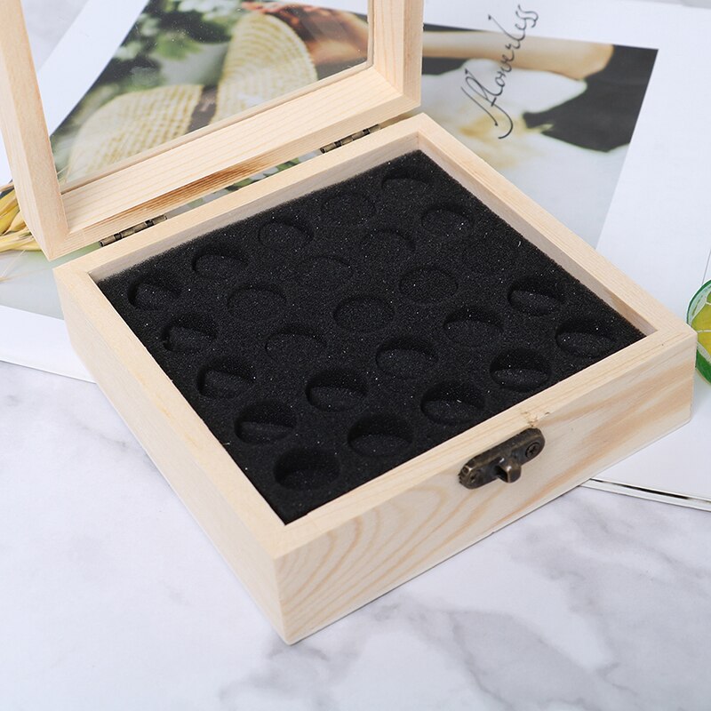 25 Slots Wooden Essential Oil Storage Box Aromathe... – Vicedeal