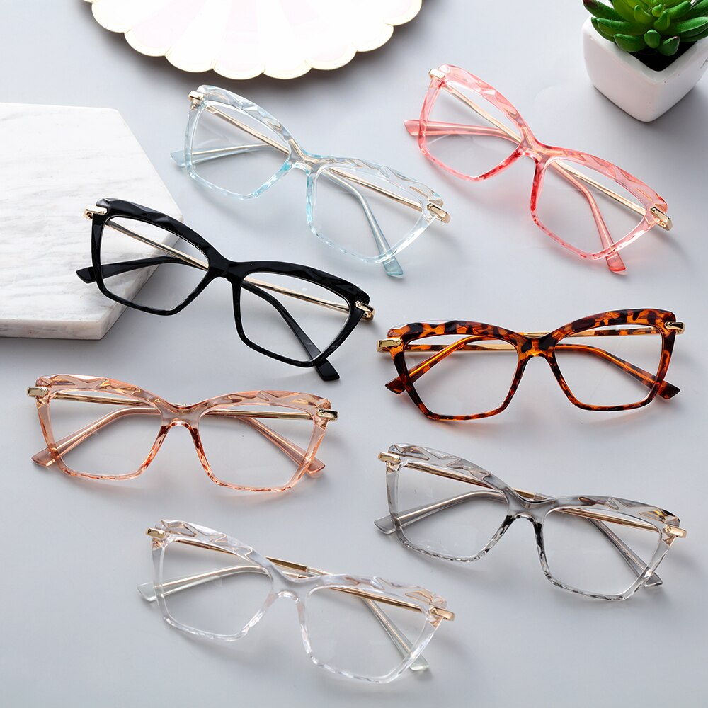 Cat Eye Bril Frame Facet Crystal Brillen Vierkante... – Grandado