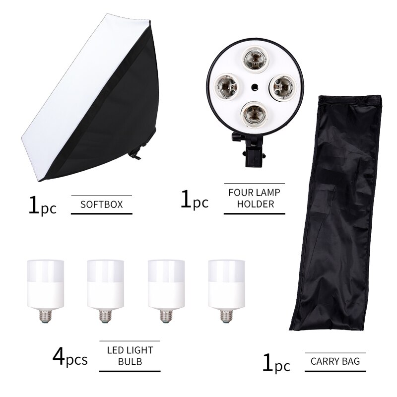 Photography 50x70CM Lighting Four Lamp Softbox Kit... – Grandado