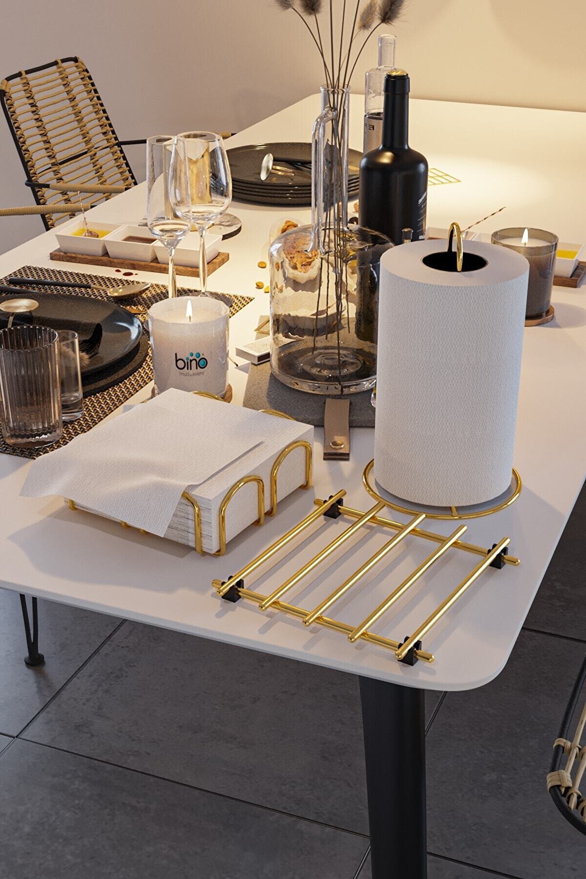 Goud Roestvrij 3 Stuk Presentatie Set Handdoek Hou... – Grandado