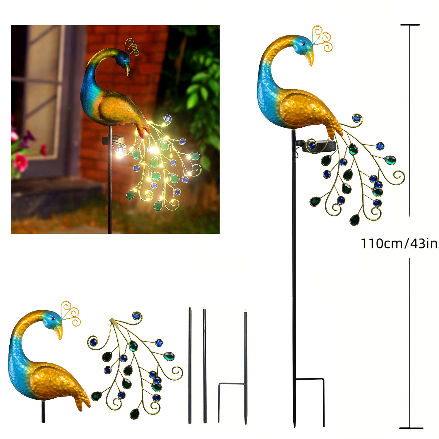 Solar Peacock Stake Light - Iron Art Outdoor Decor... – Vicedeal
