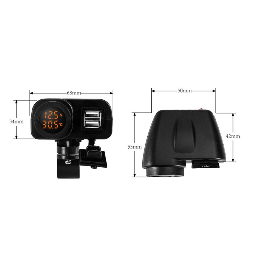 2.1A Fast Charging Motorcycle Motorbike Dual USB C... – Grandado