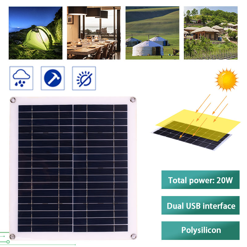 Solar Panel System 20W Solar Controller DIY Solar Panel Charger Power ...