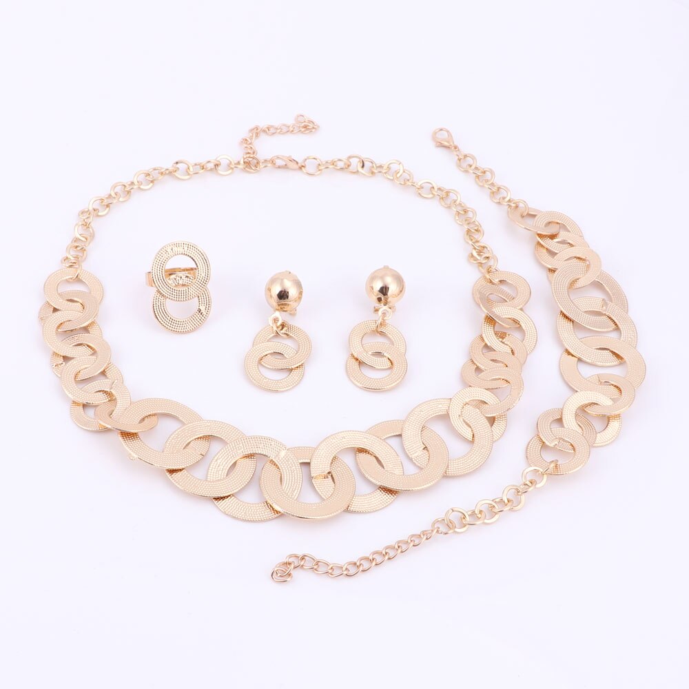 Charm Gold Color Jewelry Set Dubai Women Necklace ... – Grandado