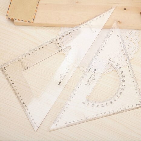 2pcs/set Plastic Triangular Scale Ruler 35cm protr... – Grandado