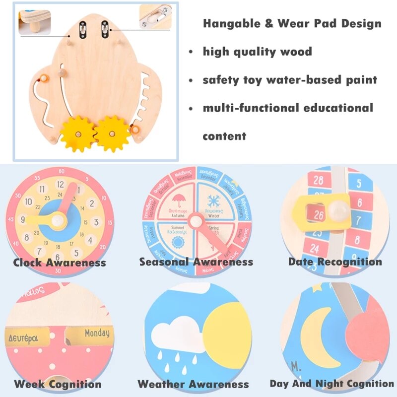 Kids Rocket Calendar Weather Clock Educational Lea... – Grandado