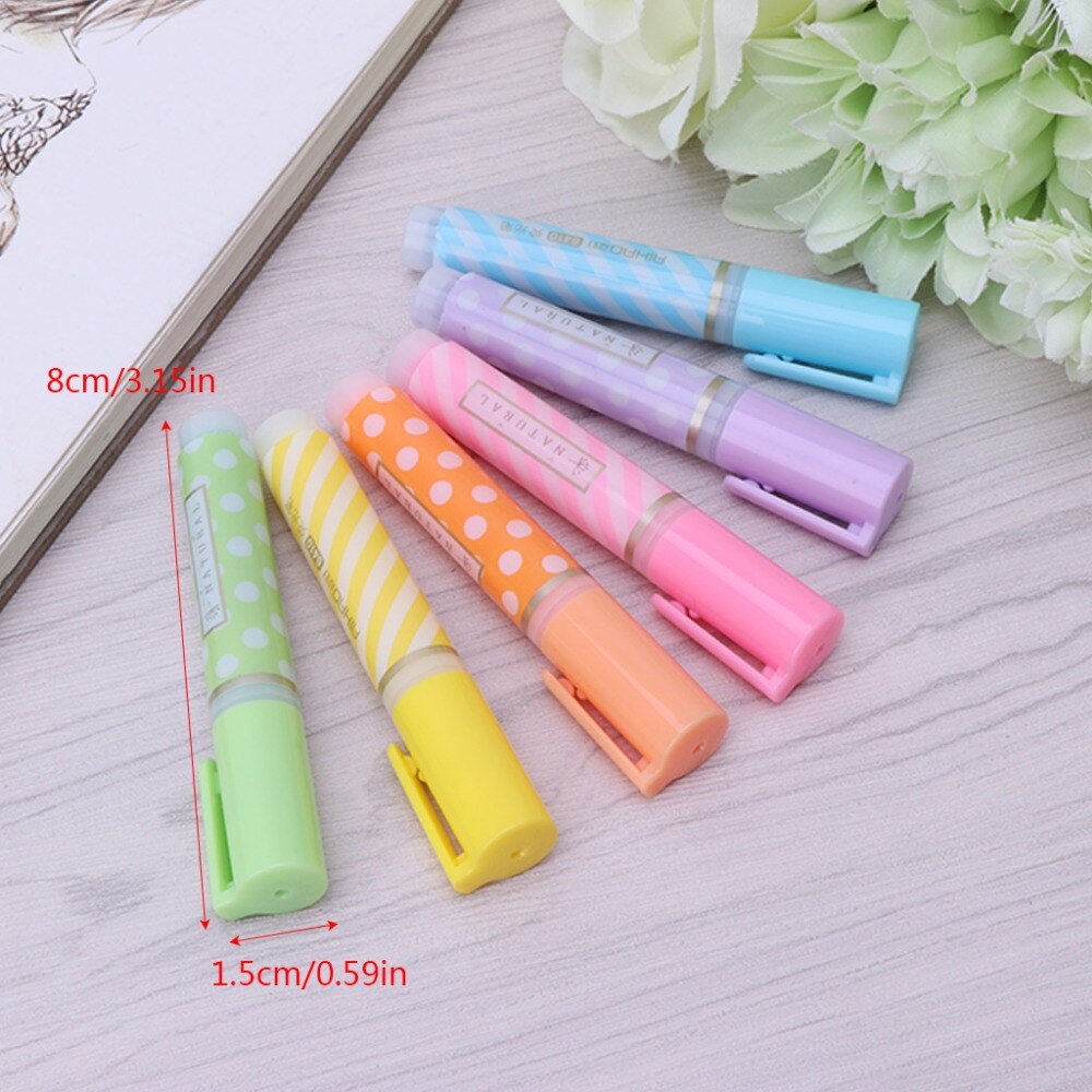 6 Cute Mini Dots Striped Highlighter Paint Marker ... – Grandado