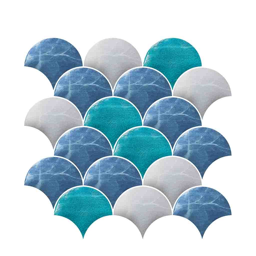 KAKUDER Fish scale Adhesive Tile Art Wall Decal St... – Grandado