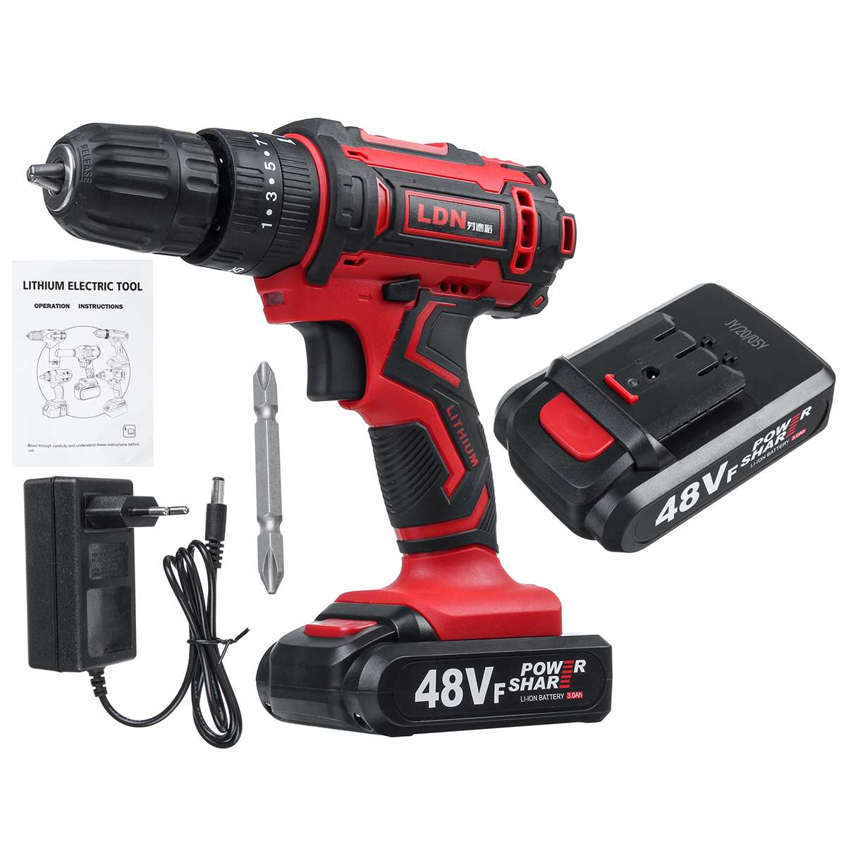 Cordless Electric Impact Drill Screwdriver 25+3 To... – Grandado