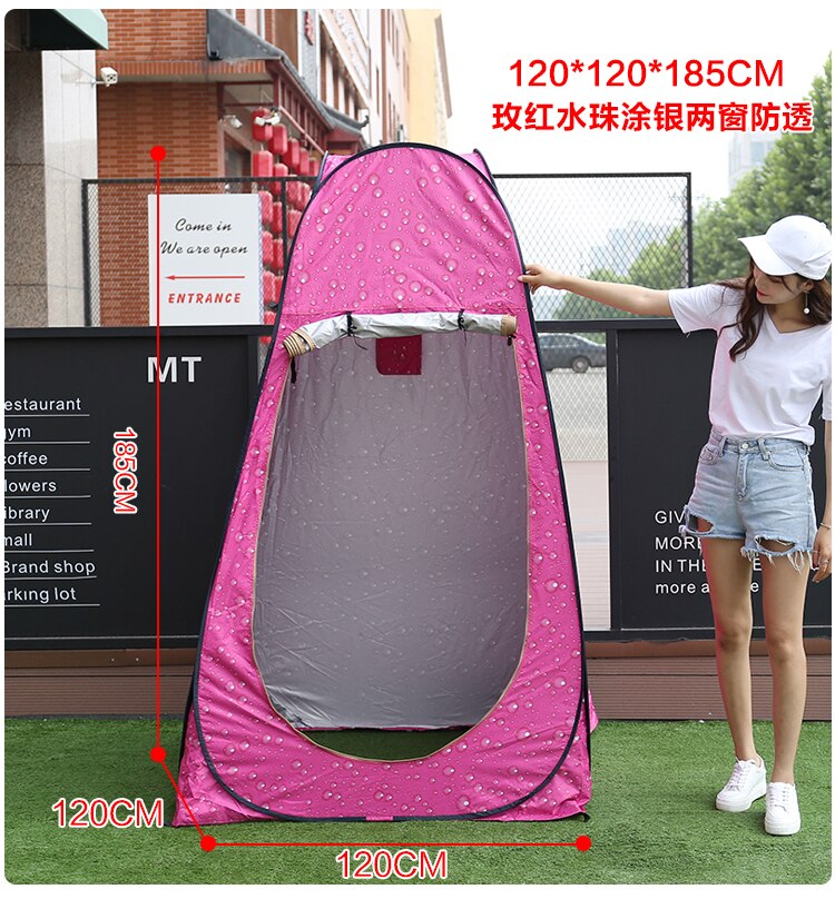 1.2x1.2x1.85m Silver Coated Tent Camping Hiking WC... – Grandado