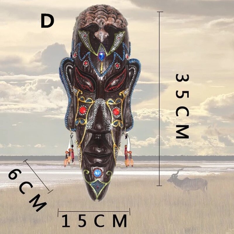 3D Resin Hand-Painted Crafts African Mask Personal... – Grandado