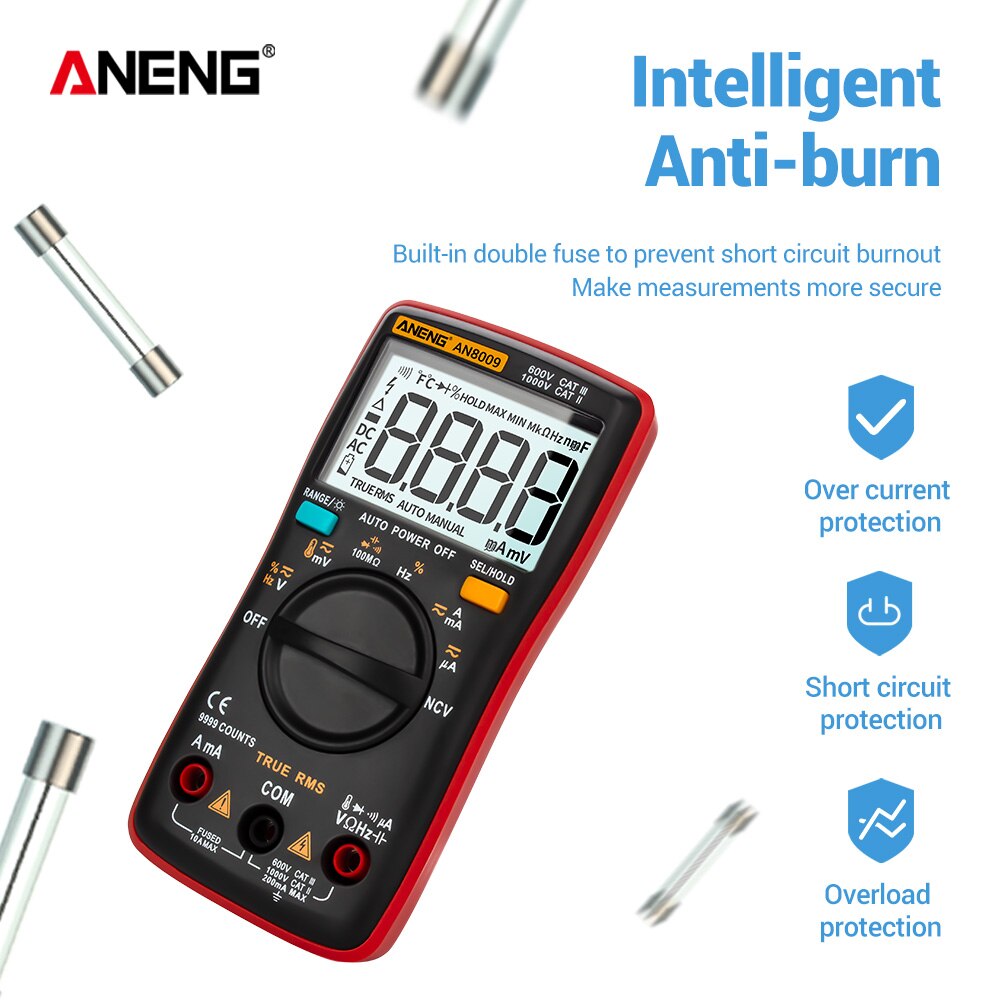 ANENG AN8009 True-RMS Digital AC/DC Multimeter Tra... – Grandado ANENG AN8009 True-RMS Digital AC/DC Multimeter Tra... – Grandado