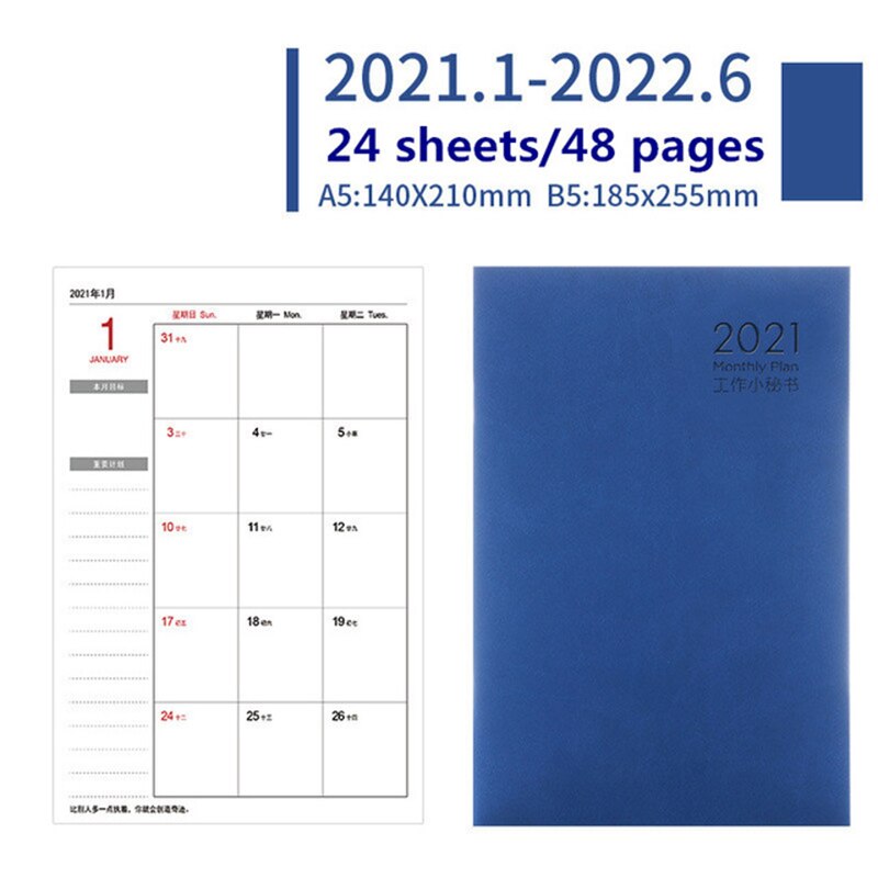 A5 Leather Surface Diary Book Agenda Daily Weekly ... – Grandado