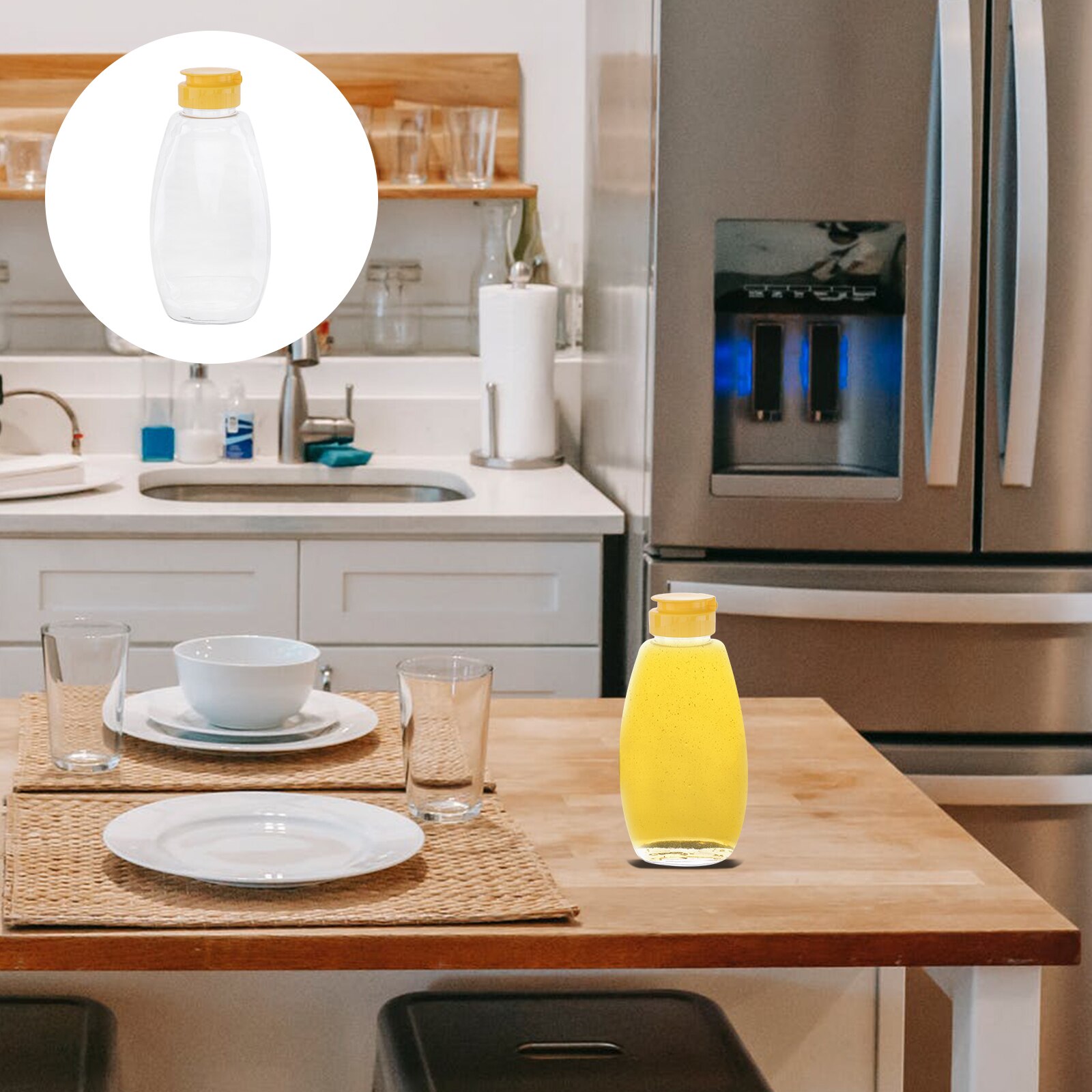 4 Stuks Transparant Plastic Honing Fles Voedsel Ve... – Vicedeal