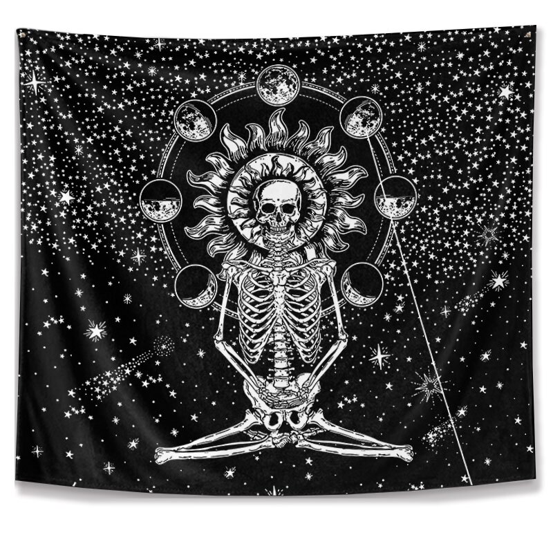 Skull Tapestry Meditation Skeleton Tapestry Chakra... – Grandado