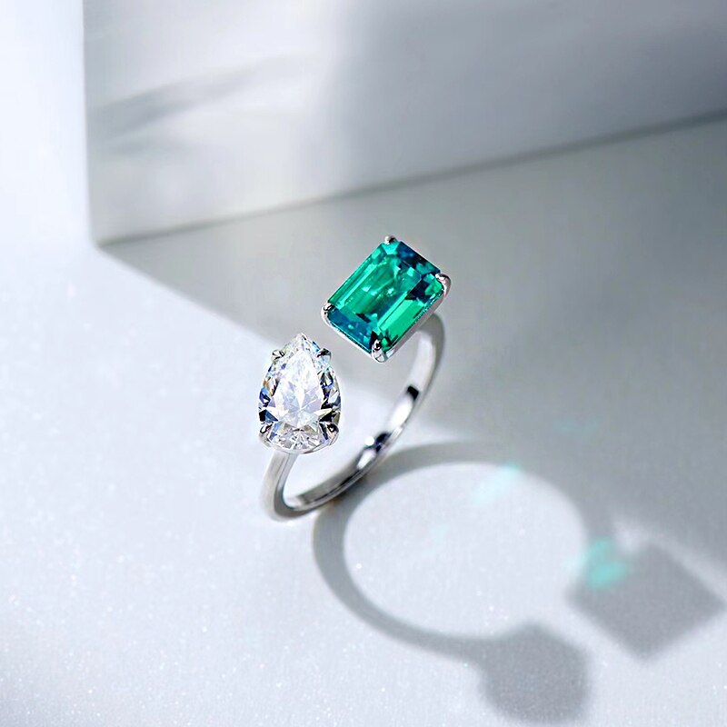 Zilveren Kleur Ringen Voor Bruiloft Prinses Cut Gr... – Grandado