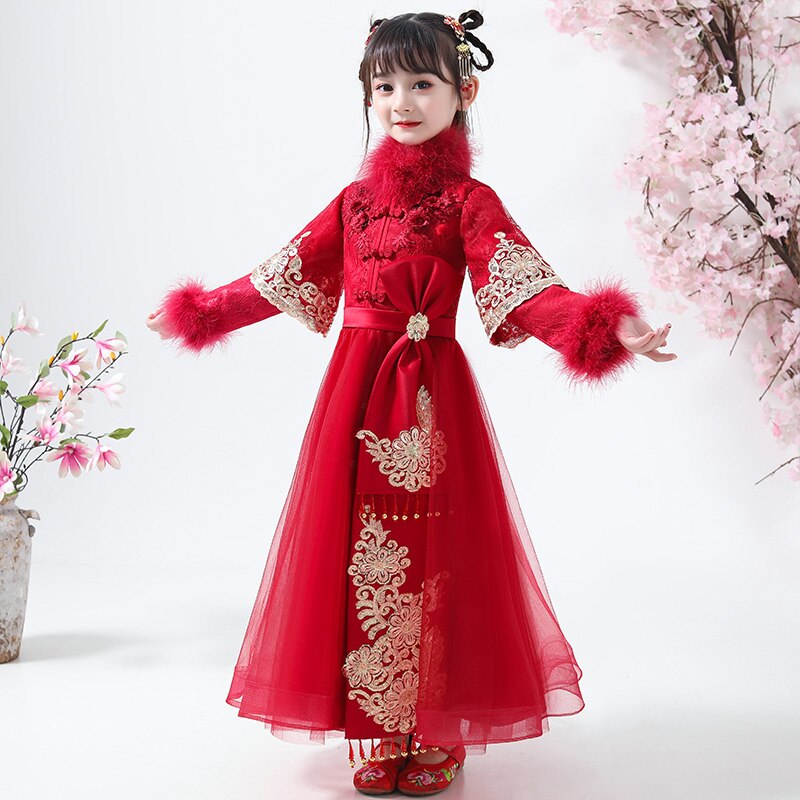 Flower Girl Dress Han Fu For Girl Kids Dramaturgic... – Grandado