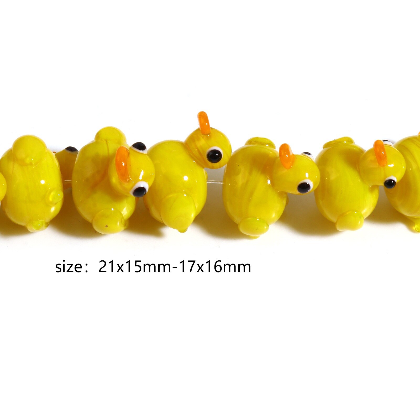 2PCs Lampwork Glass Beads Cute Duck Animal Yellow ... – Grandado