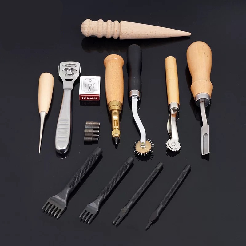 Leather Craft Punch Tools 19pcs Kit Stitching Carv... – Grandado
