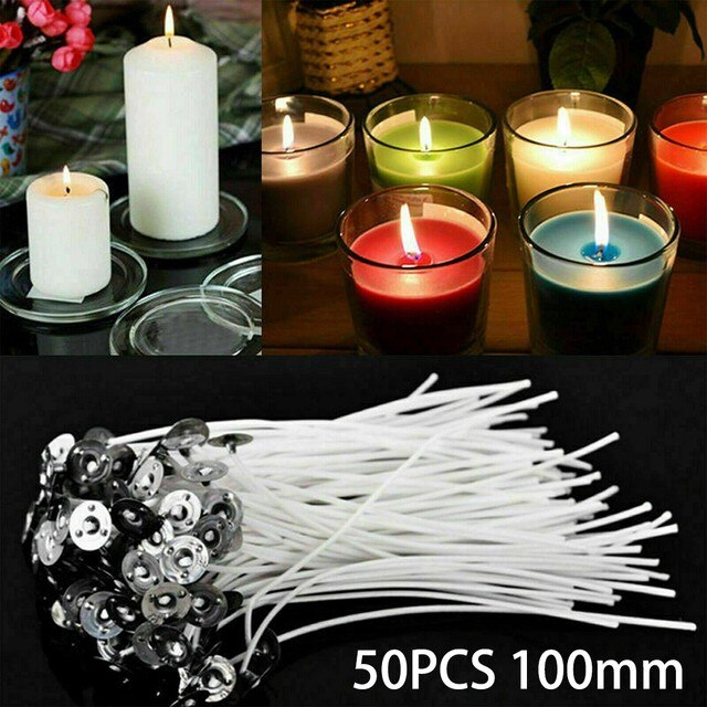 50 X 100mm-10cm Pre Waxed Wicks For Candle Making ... – Vicedeal