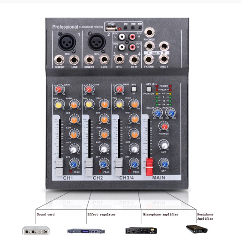 Mini Portable Audio Mixer with USB DJ Sound Mixing... – Grandado