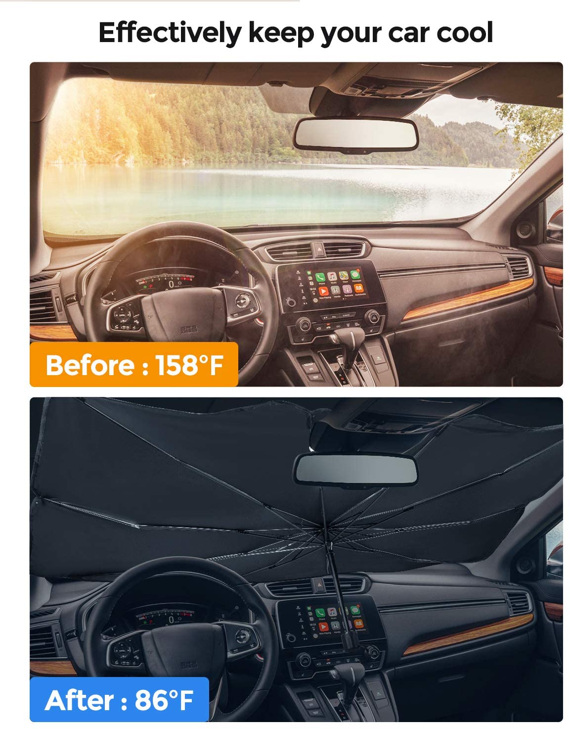 Sedan SUV Car Windshield Umbrella Car Sun Umbrella... – Vicedeal