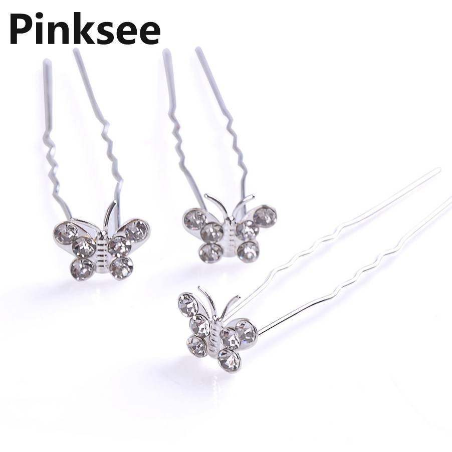 Pinksee 20Pcs Crystal Flower Rhinestone Haarspelde... – Grandado