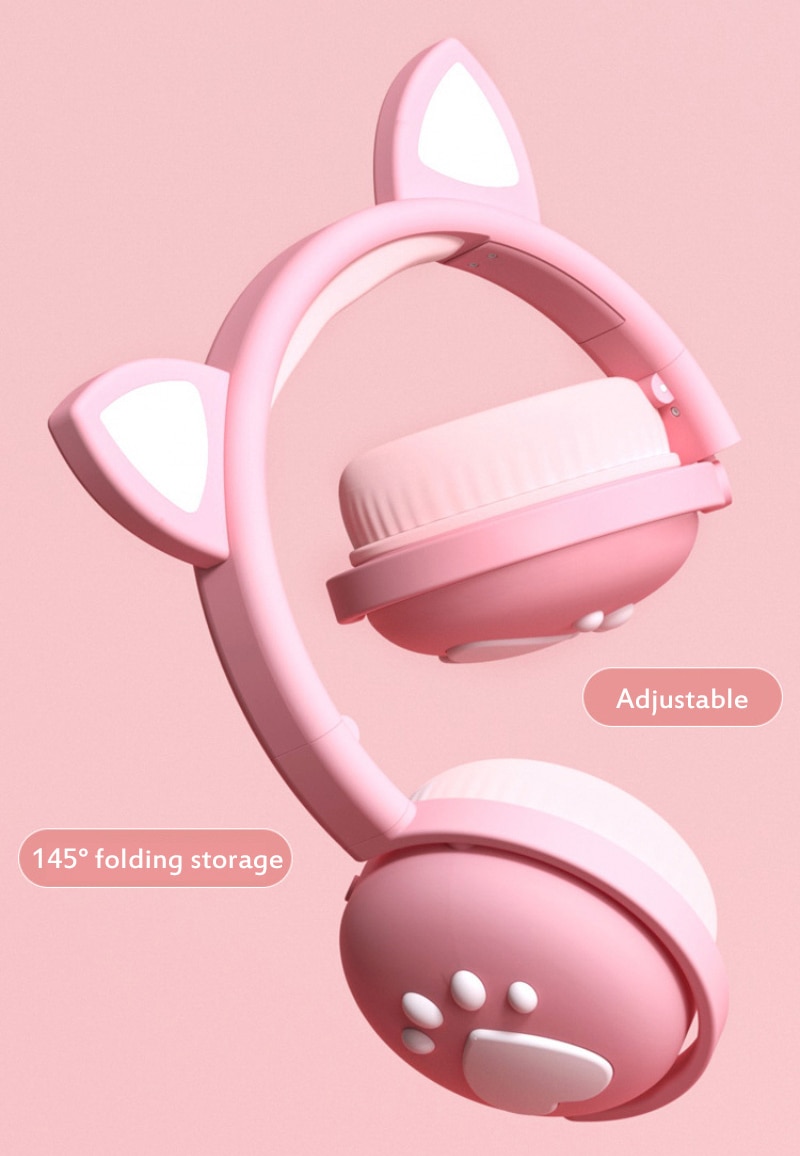 Cute Cat Bluetooth 5.0 Headset Wireless Hifi Music... – Grandado