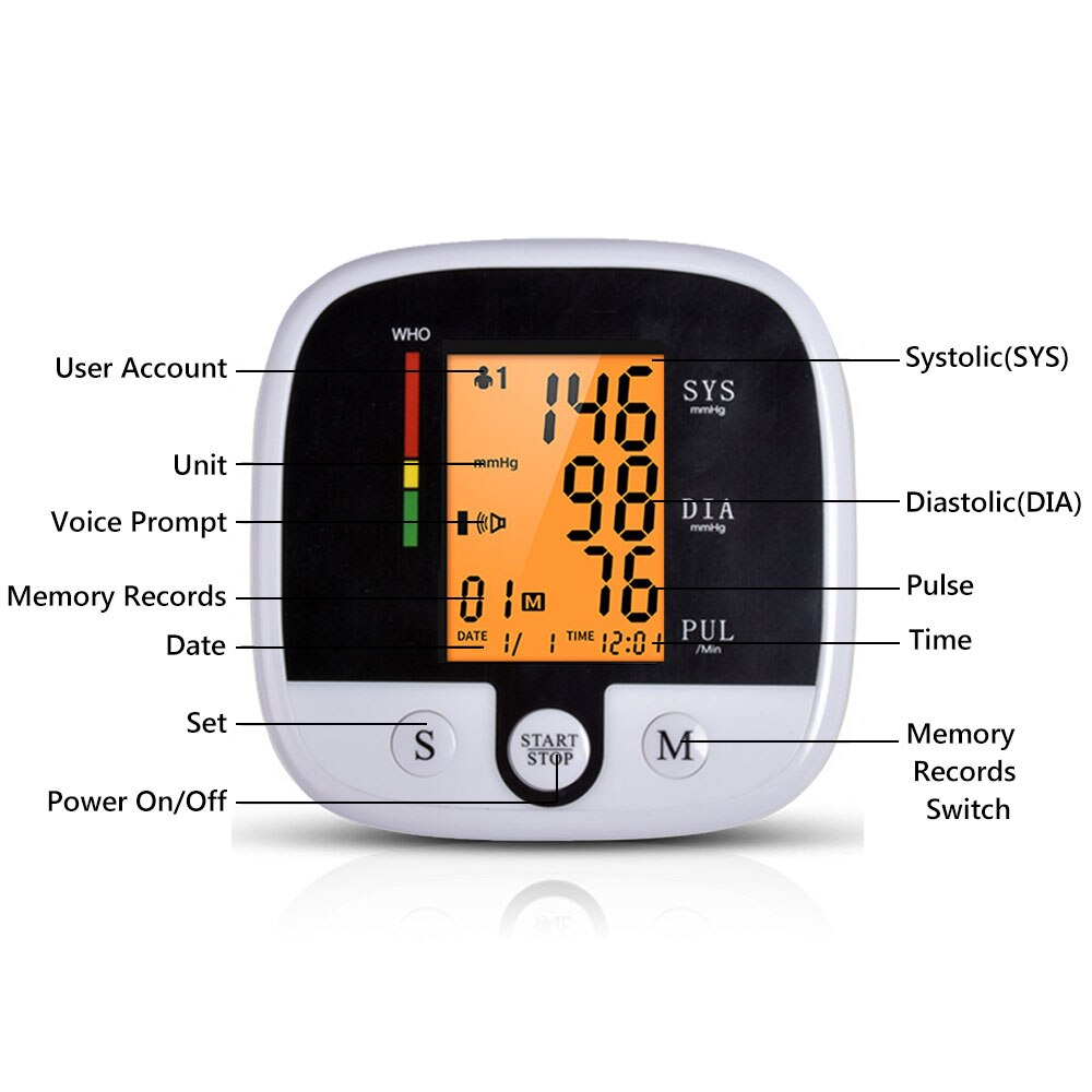 Medische Pulsometer Bovenarm Bloeddrukmeter Heart ... – Vicedeal