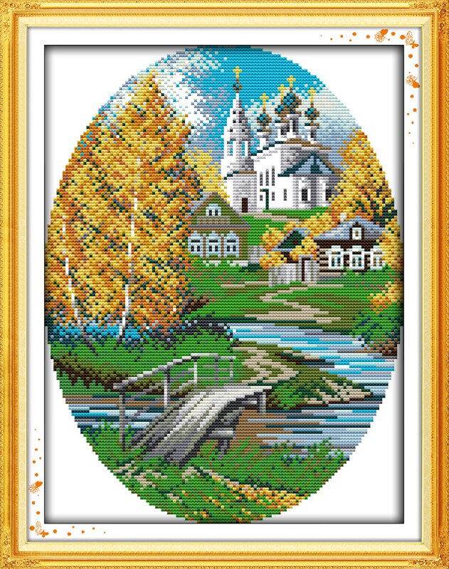 Four seasons in coast cross stitch kit aida 14ct 1... – Grandado