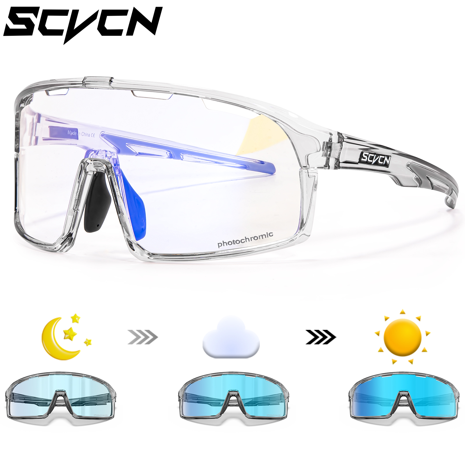 SCVCN Cycling Glasses Photochromic Cycling Sunglas... – Grandado