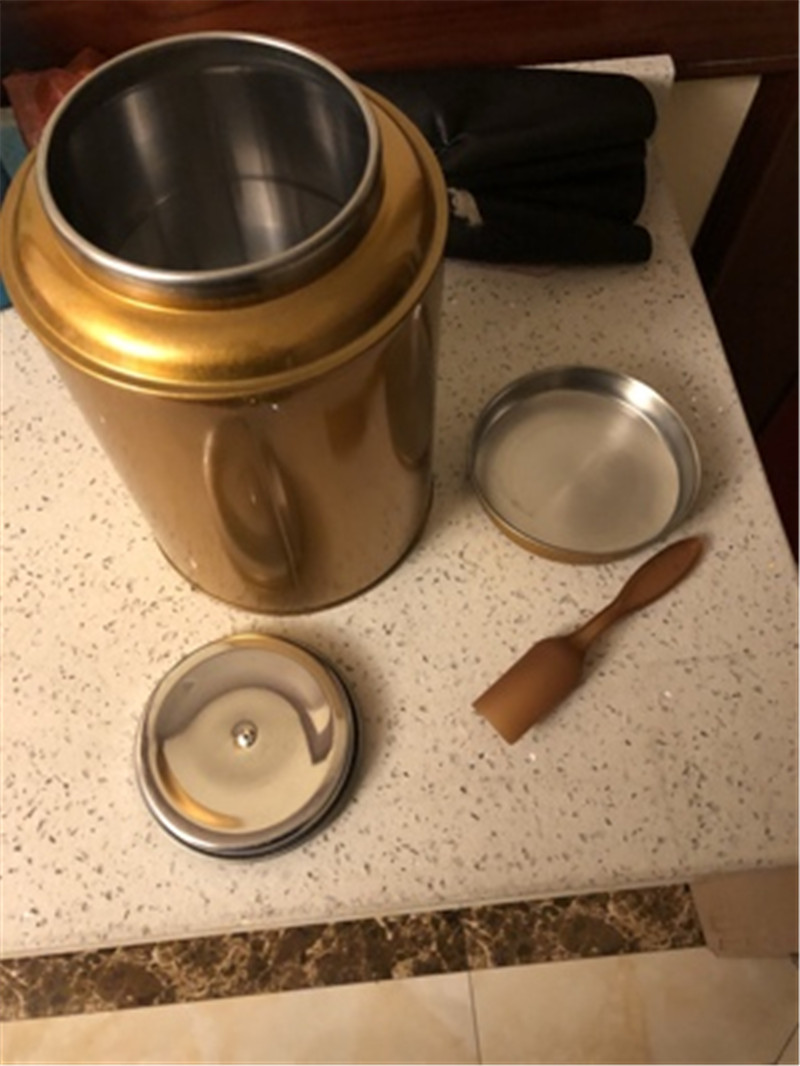 Thick golden stainless steel tea cans storage box ... – Grandado