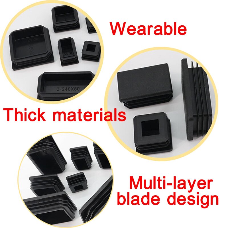 4/20/50/100Pcs Black Plastic Furniture Leg Plug Bl... – Vicedeal