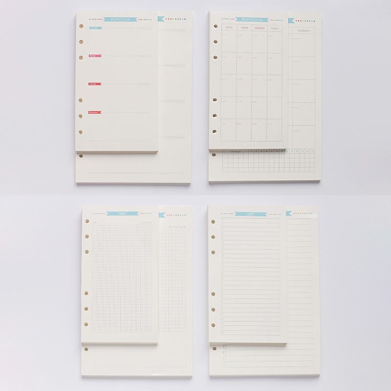 6 Holes Refill Inner Paper Diary Week Month Planne... – Vicedeal