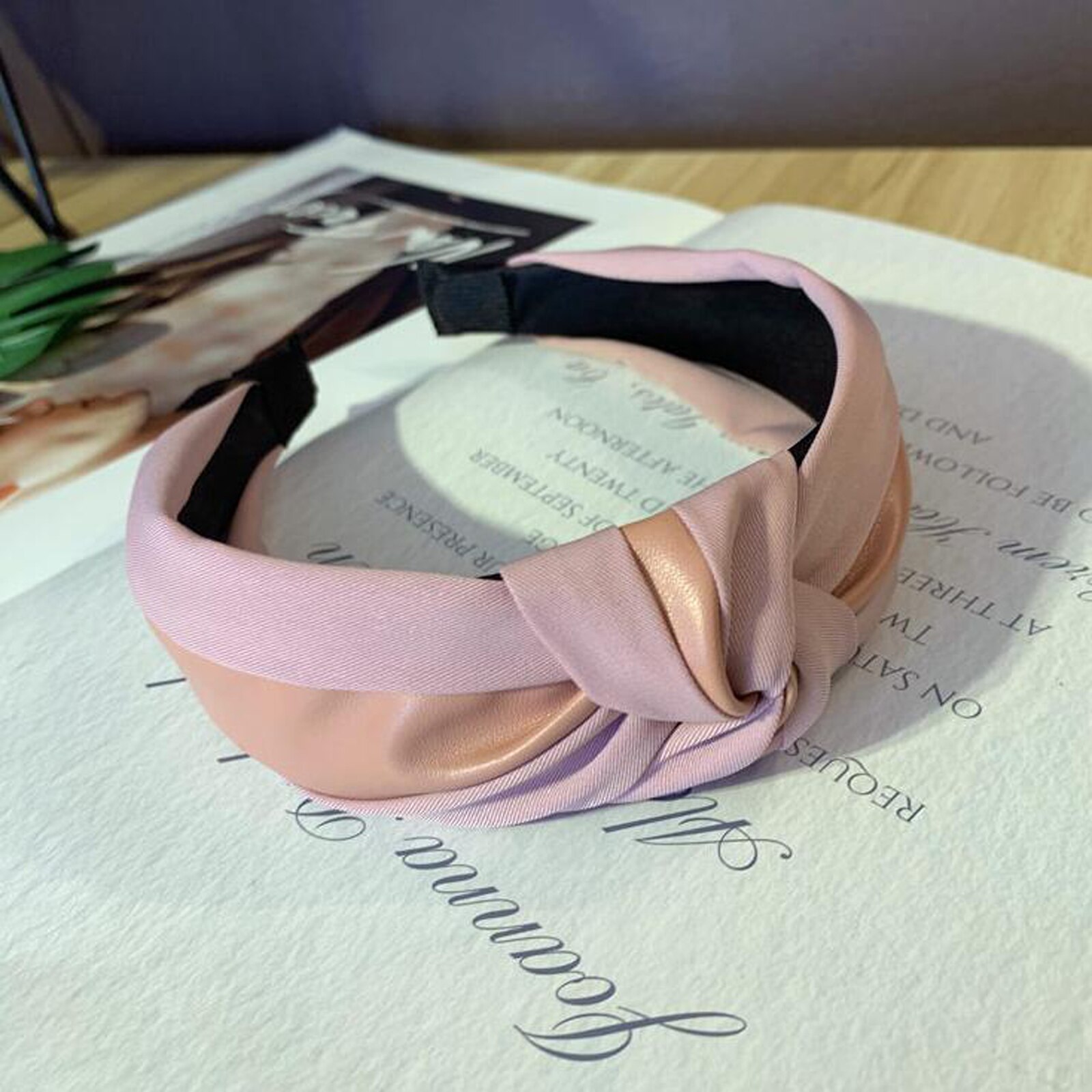 Mode Vrouwen Haarband Zachte Brede Zijde Hoofdband... – Grandado