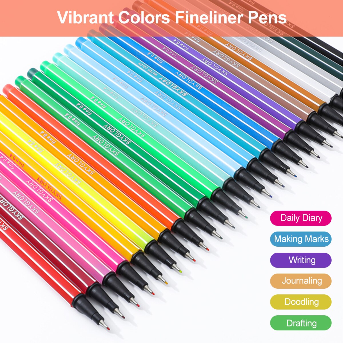 24 Colors Fineliner Pens 0.4mm Fine Tip Marker Dra... – Vicedeal