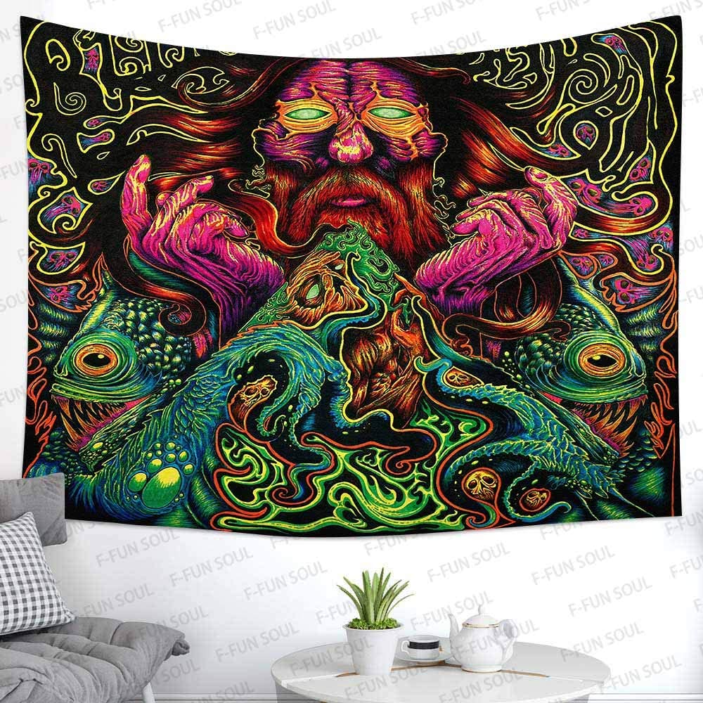 Metal Music Abstract Art Tapestries for Living Roo... – Grandado