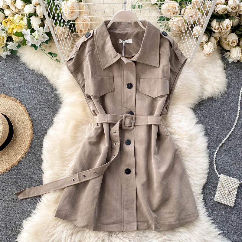 Early spring suit jacket vest Korean retro tooling... – Grandado