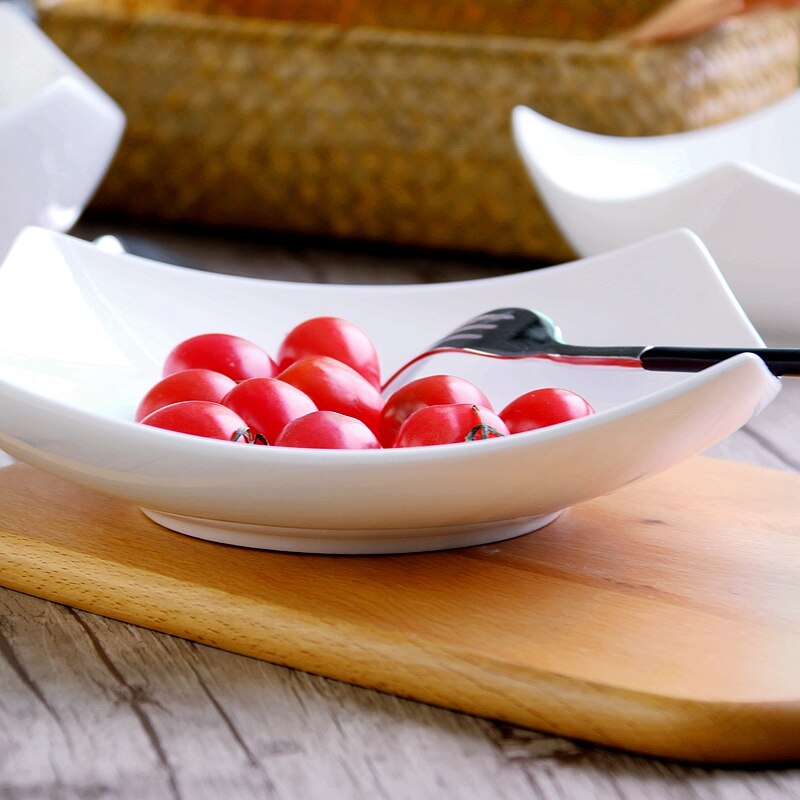 Hotel Tableware Porcelain Plate Pure White Dish Ce... – Grandado